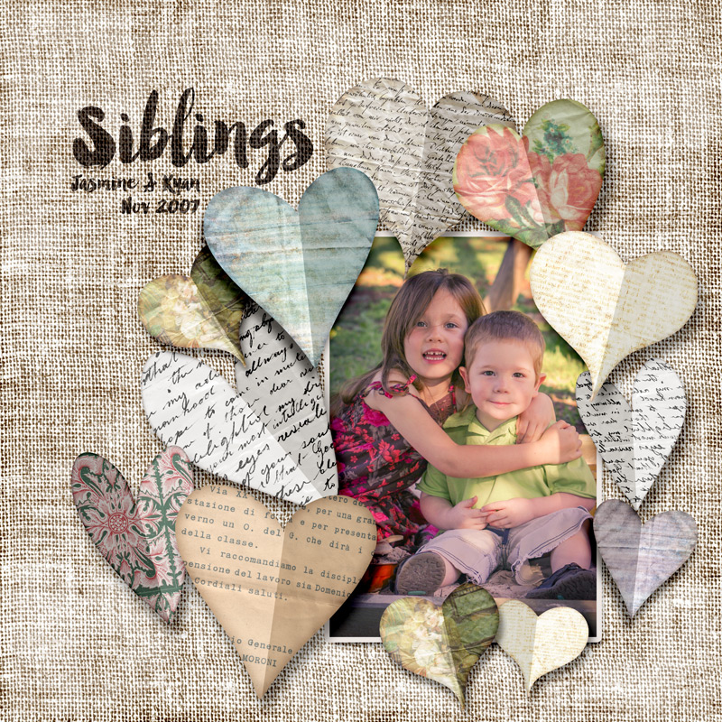Siblings Digital Scrapbook Layout | Clikchic Designs